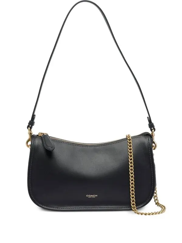 COACH Waverly Leather Shoulder Bag - Black