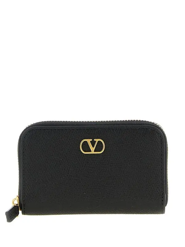 Valentino Garavani Vlogo Signature Leather Wallet - Black