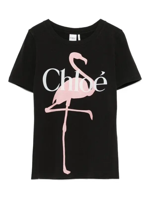 Chloé Printed Cotton T-shirt - Black