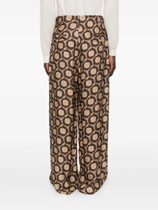 Emporio Armani Printed Wide-leg Trousers
