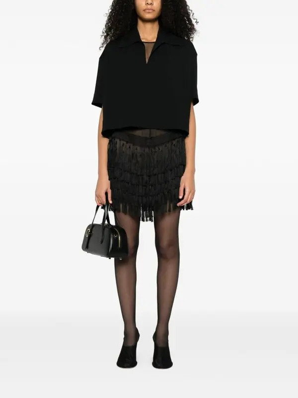 JIL SANDER Cropped Polo Shirt - Black