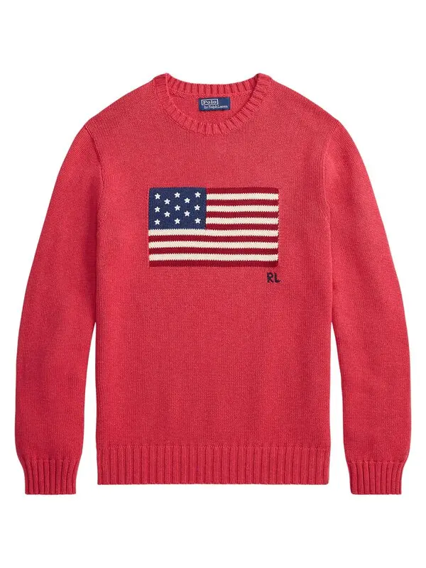 Polo Ralph Lauren Iconic Flag Knit Sweater - Red