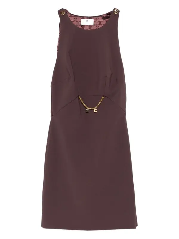 Elisabetta Franchi Sleeveless Chain Embellished Mini Dress - Red