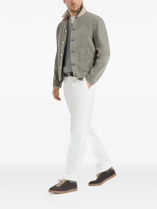 Brunello Cucinelli Suede Leather Lace Up Sneakers