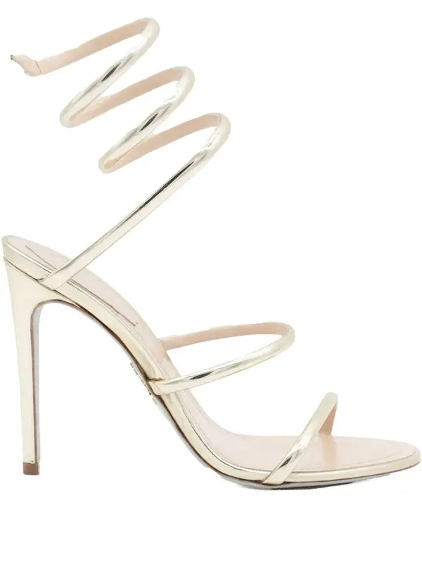 Rene Caovilla Cleo Spiral Heeled Sandals - Silver