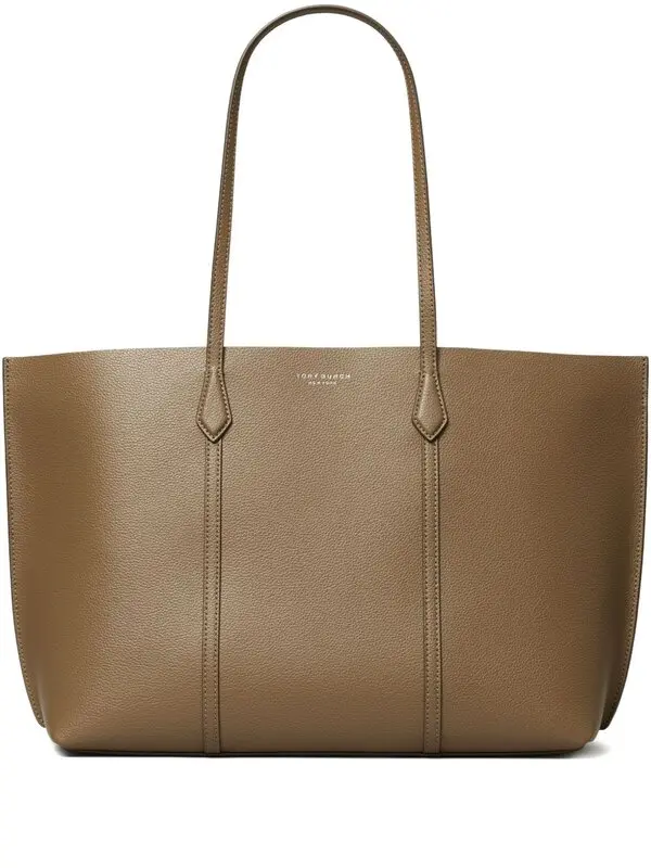 Tory Burch Perry Leather Tote Bag - Grey
