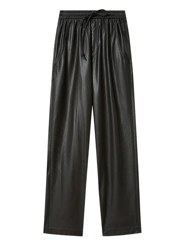 MARANT ETOILE Nereane Faux Leather Trousers - Black