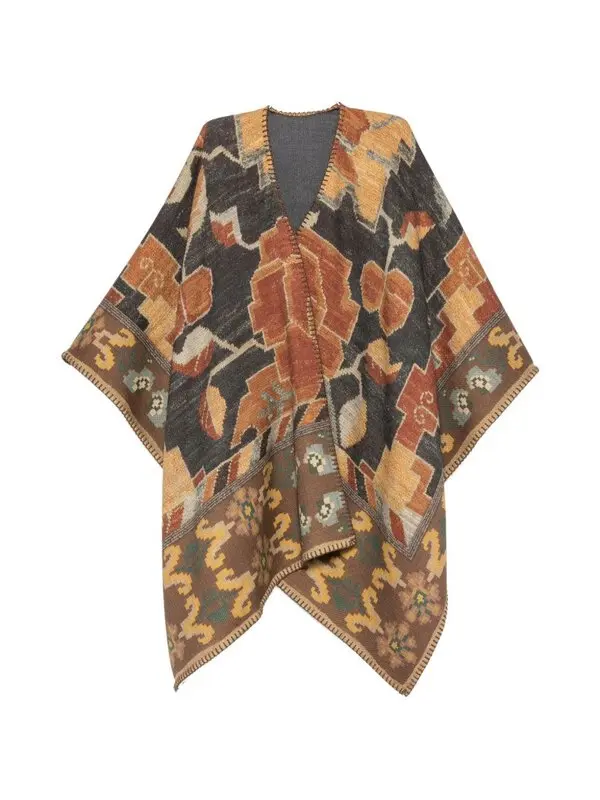 PIERRE-LOUIS MASCIA Wool Poncho - Brown