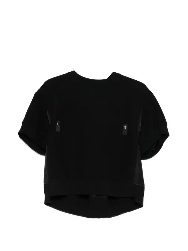 Sacai Panelled Crewneck Top With Box Pleat