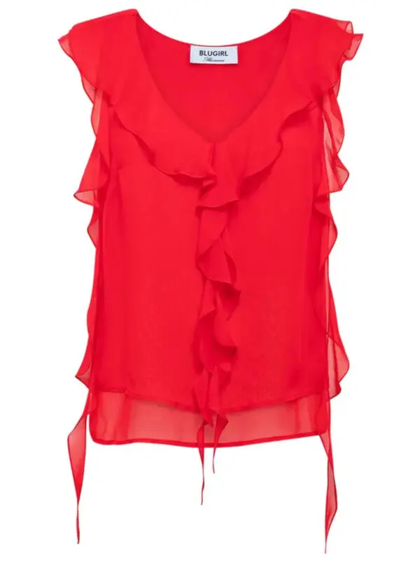 BLUGIRL Ruffle Blouse - Red