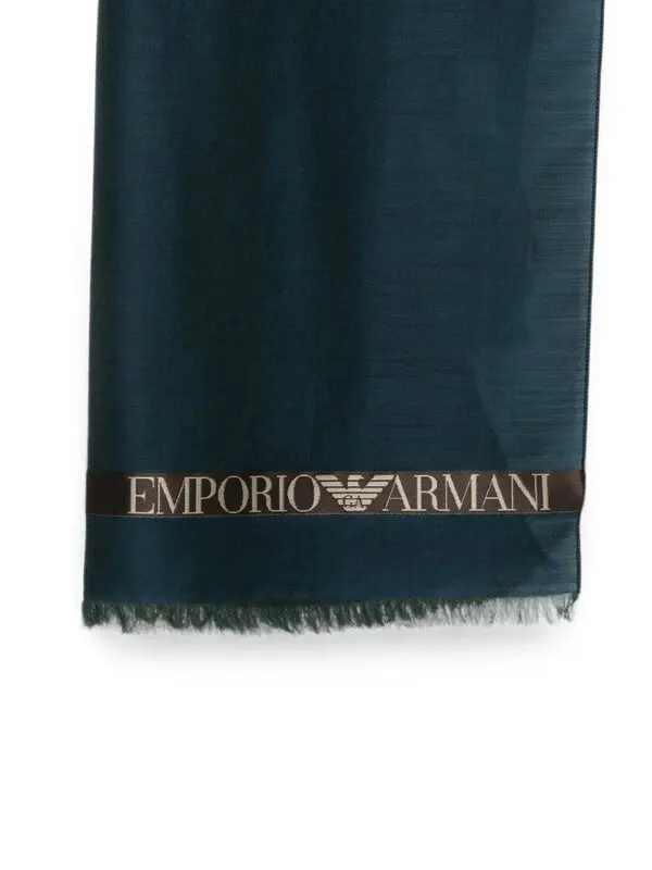 Emporio Armani Logo Wool Blend Scarf