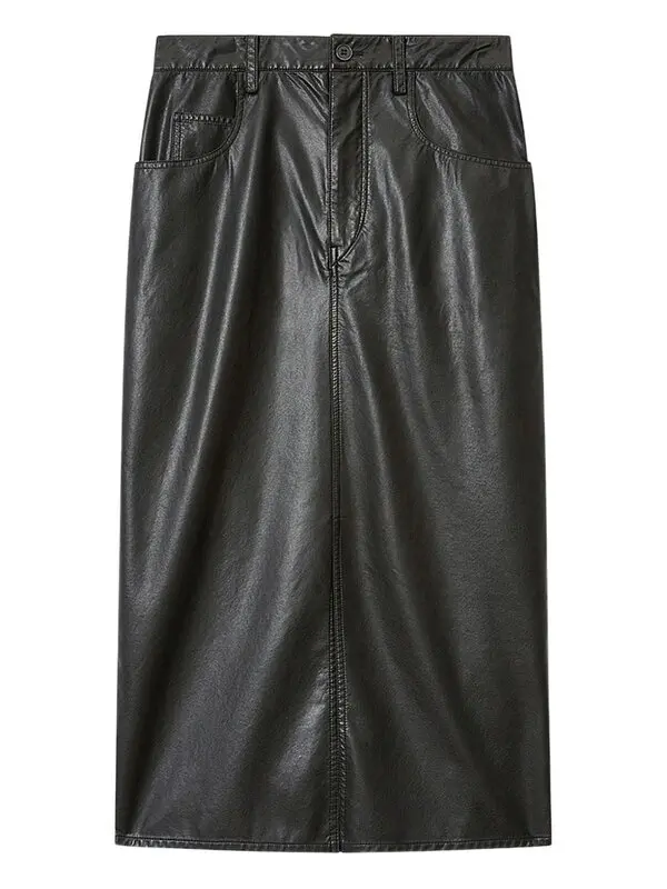 MARANT ETOILE Faux Leather Midi Skirt