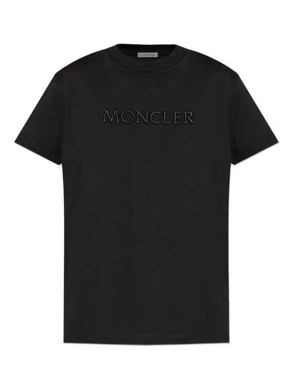 Moncler Logo Cotton T-shirt - Black