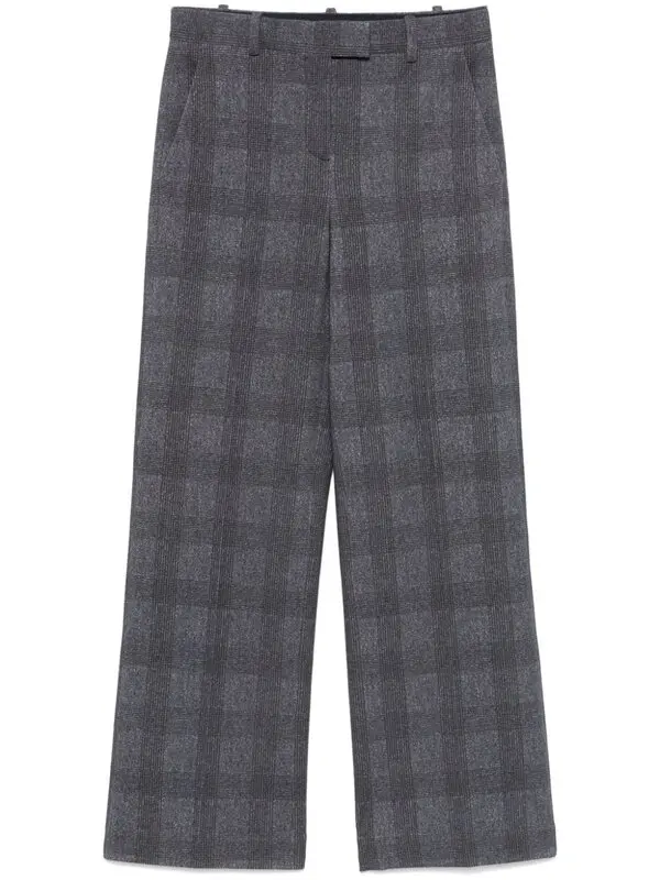 CIRCOLO 1901 Check Pattern Cotton Blend Jersey Trousers