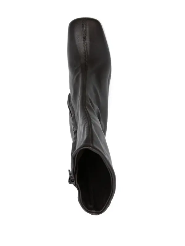 Dries Van Noten Leather Zip-up Sculptural Heel Boots