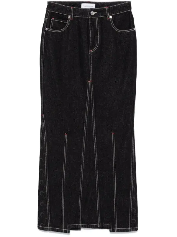 MARINE SERRE Moon Denim Long Skirt