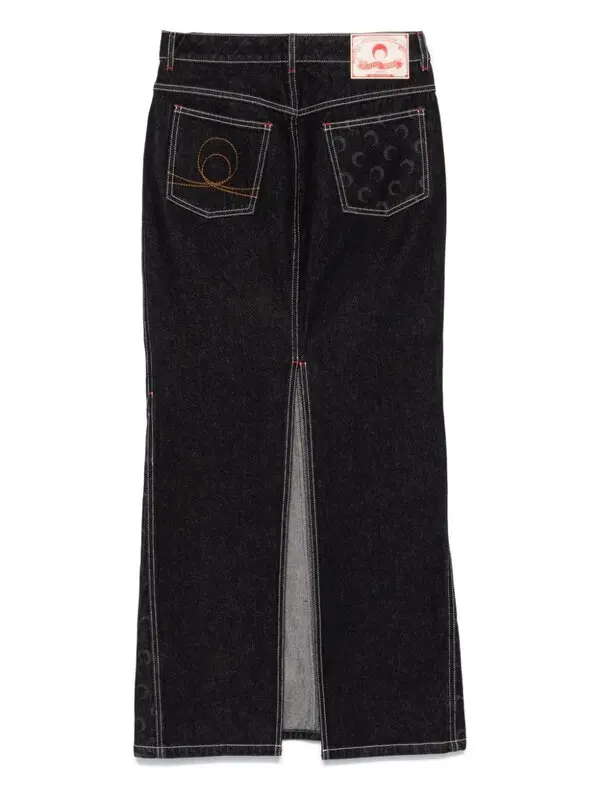 MARINE SERRE Moon Denim Long Skirt