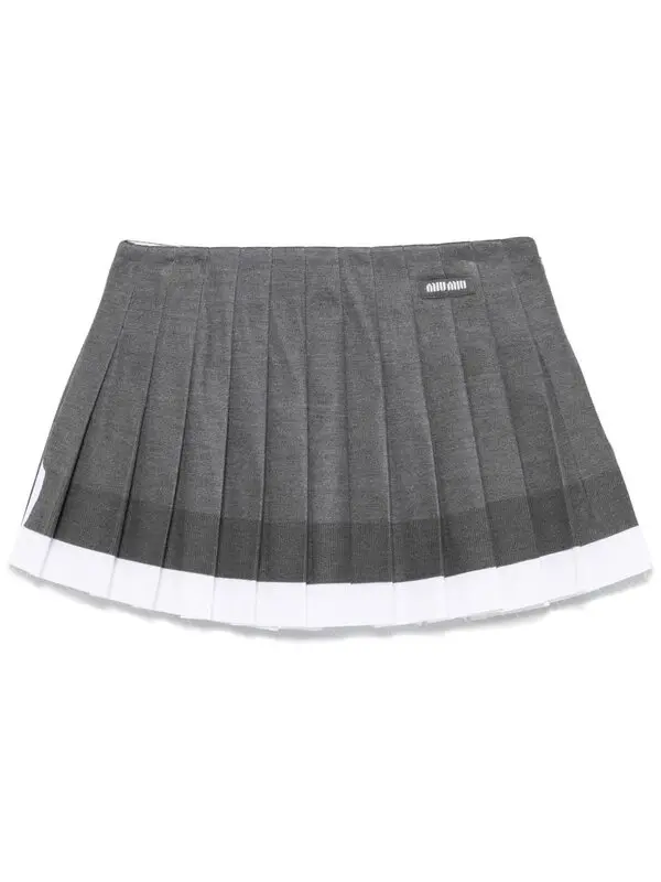 Miu Miu Pleated Mini Skirt - Grey