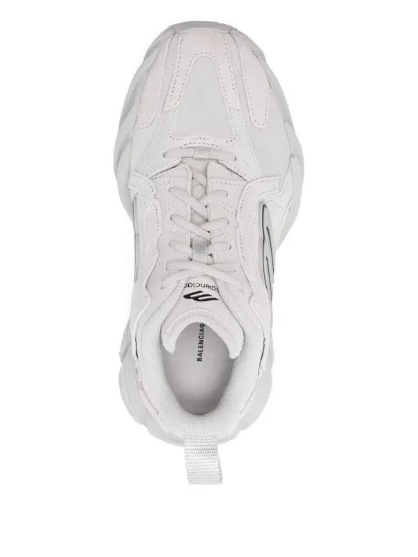 Balenciaga Monday Leather Lace-up Sneakers - White
