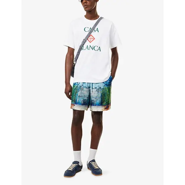 Casablanca Trompe L'oeil Silk Shorts - Multi
