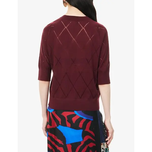 Dries Van Noten Textured Pattern Wool Jumper - Wine