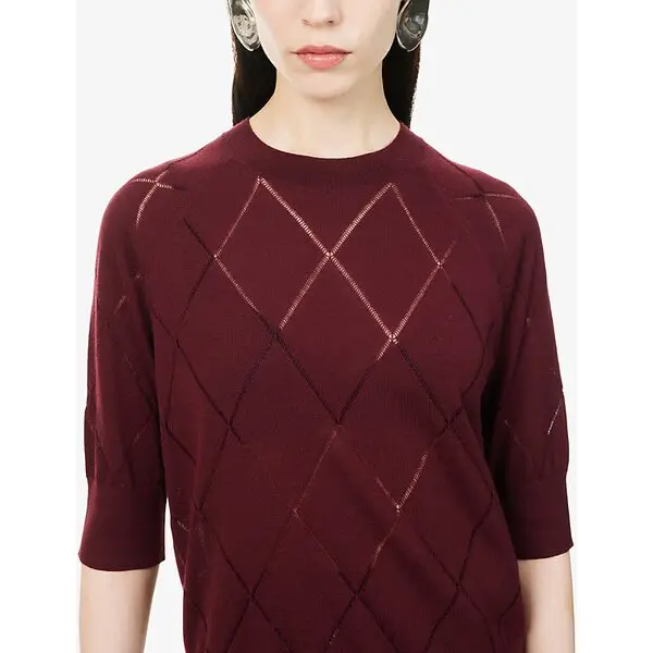 Dries Van Noten Textured Pattern Wool Jumper - Wine