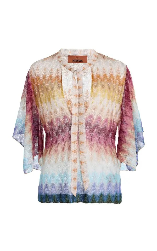 Missoni Knit Tie-neck Top - Multi