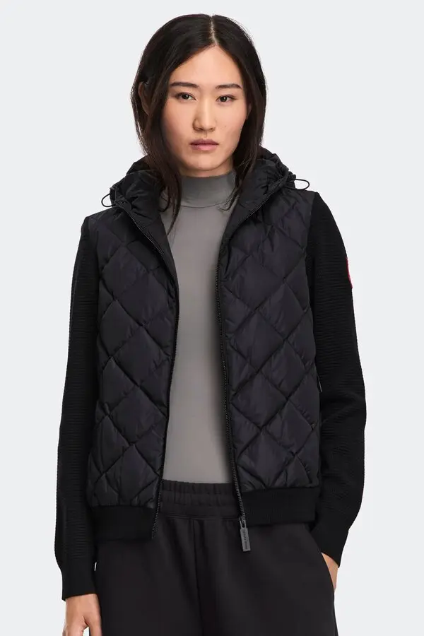 Canada Goose Hybridge Quilted Knit Hoodie - Black