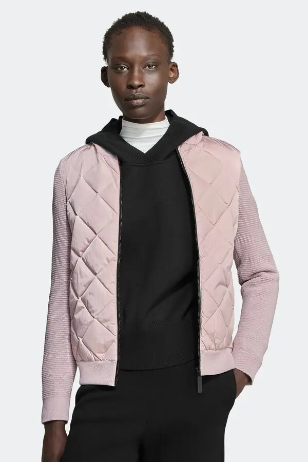 Canada Goose Hybridge Quilted Knit Hoodie - Lucent Rose