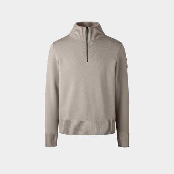 Canada Goose Rosseau Quarter Zip Merino Wool Sweater - Limestone