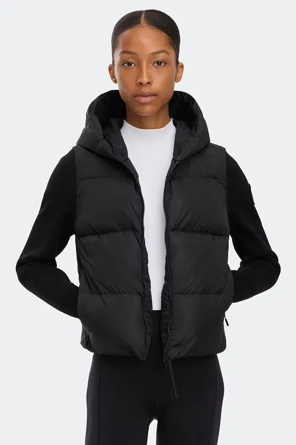 Canada Goose Hybridge Wide Quilt Knit Hoodie - Black