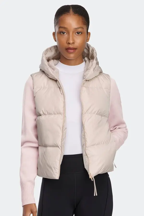 Canada Goose Hybridge Wide Quilt Knit Hoodie - Lucent Rose