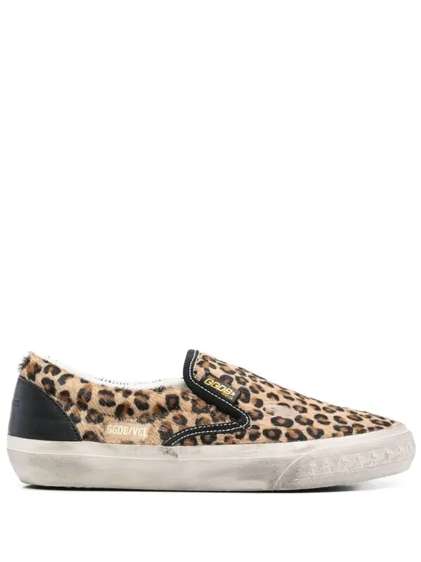 GOLDEN GOOSE Vce Slip-on Leopard Print Sneakers - Multi