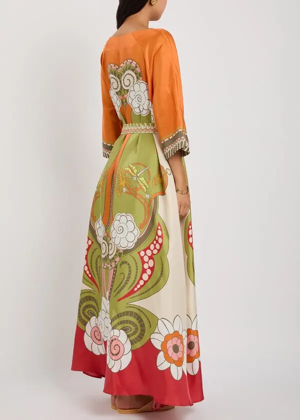 La DoubleJ Printed Silk Maxi Dress - Multicoloured