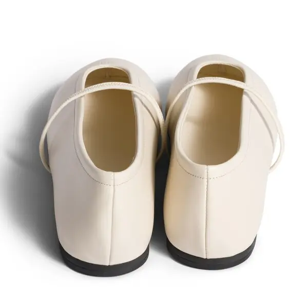Miu Miu Nappa Leather Ballerinas - Ivory