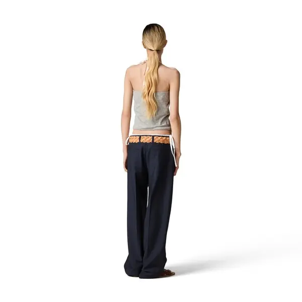 Miu Miu Ribbed Jersey Top With Pouch Pockets - Grey