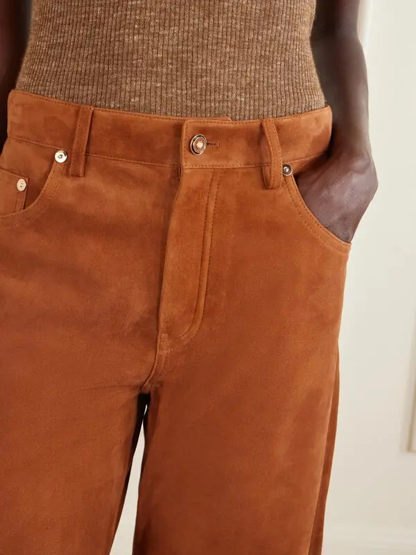 Gabriela Hearst Amoret Suede Wide-leg Trousers