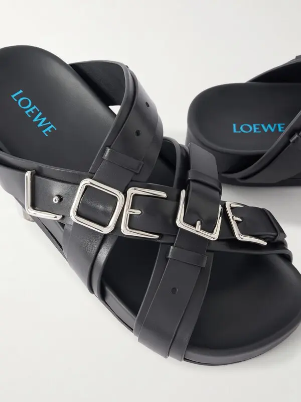 Loewe Type Fussbett Embellished Leather Sandals