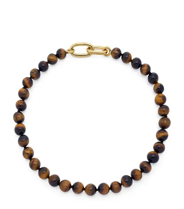 Monica Vinader Vermeil & Tiger's Eye Beaded Necklace - Gold