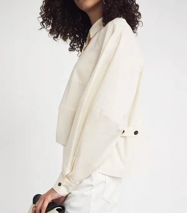 RETORI Cotton Poplin Cropped Shirt With Adjustable Tabs - White