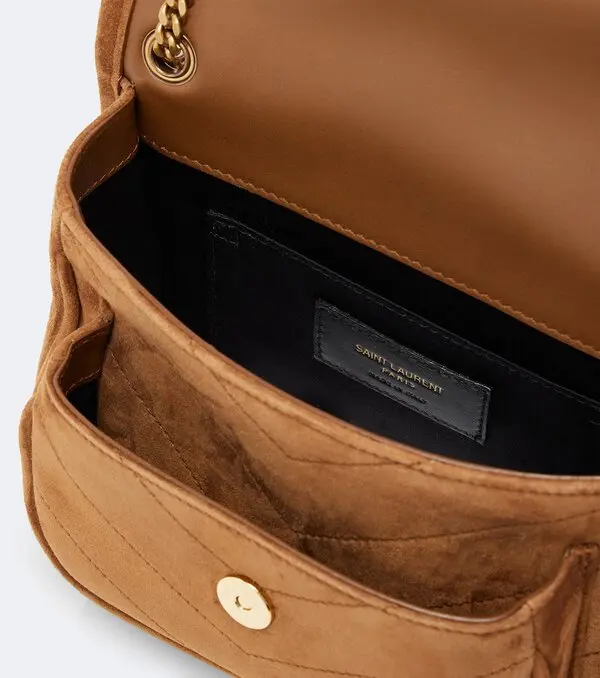 Saint Laurent Niki Mini Suede Shoulder Bag - Brown