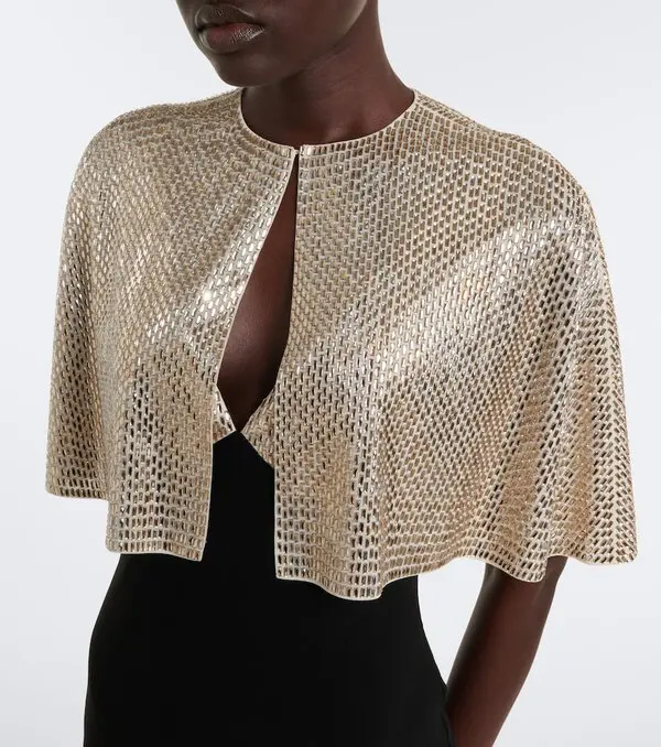 Roland Mouret Embellished Cape Gown