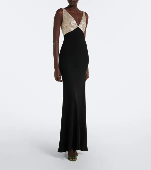 Roland Mouret Embellished Cape Gown