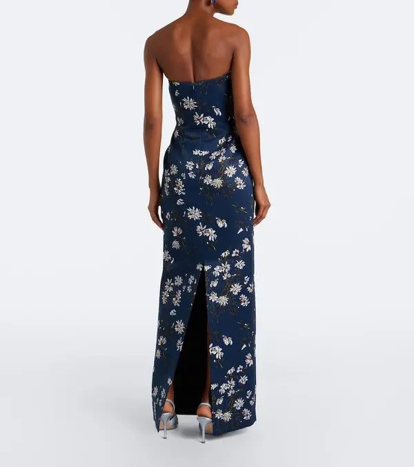 EMILIA WICKSTEAD Laelia Floral Bustier Gown - Blue