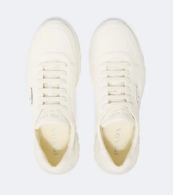 Prada Prax 2.0 Leather Sneakers - White