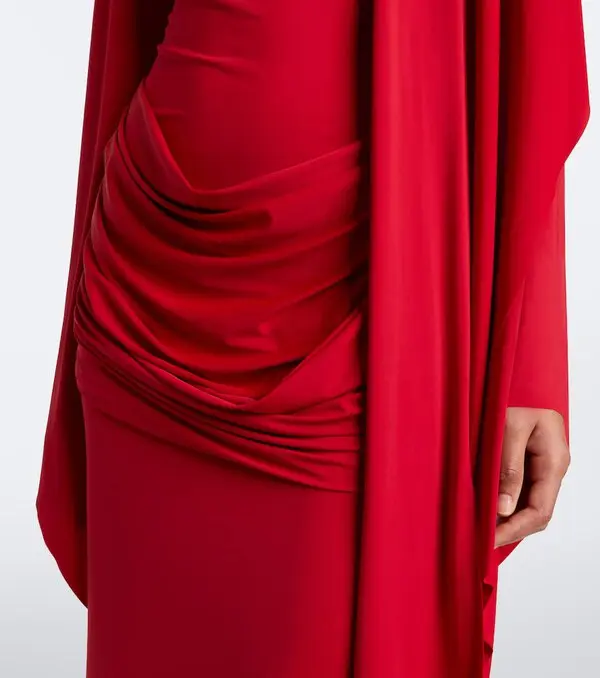 DE LA VALI Perisa Draped Jersey Maxi Dress