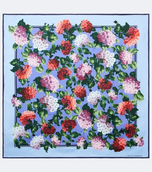 Carolina Herrera Floral Silk Twill Scarf