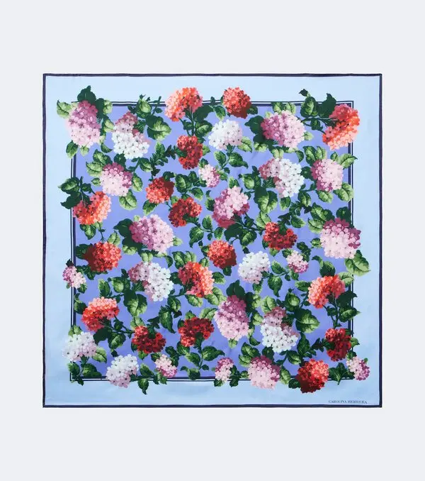 Carolina Herrera Floral Silk Twill Scarf - Multicoloured