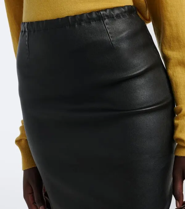 Stouls Gilda Leather Midi Skirt