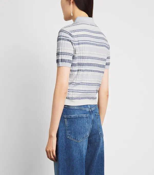 Rag & Bone Karina Striped Cotton-blend Knit Cardigan - Blue